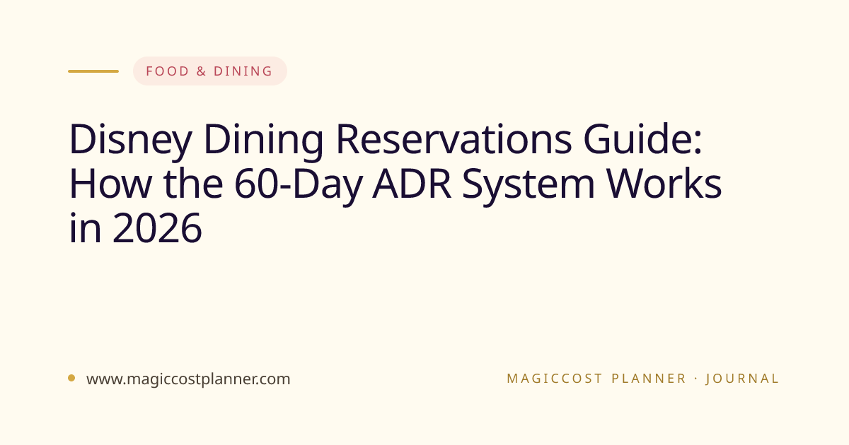 Disney Dining Reservations Guide: How the 60-Day ADR System Works in ...